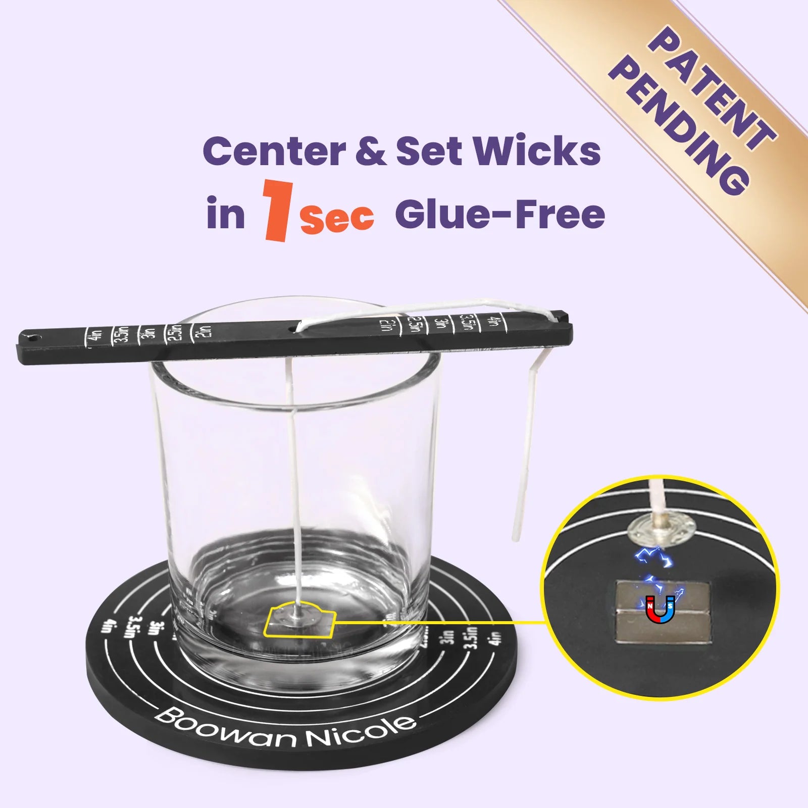 Quick Magnetic Candle Wick Centering Setter Tool by Boowan Nicole